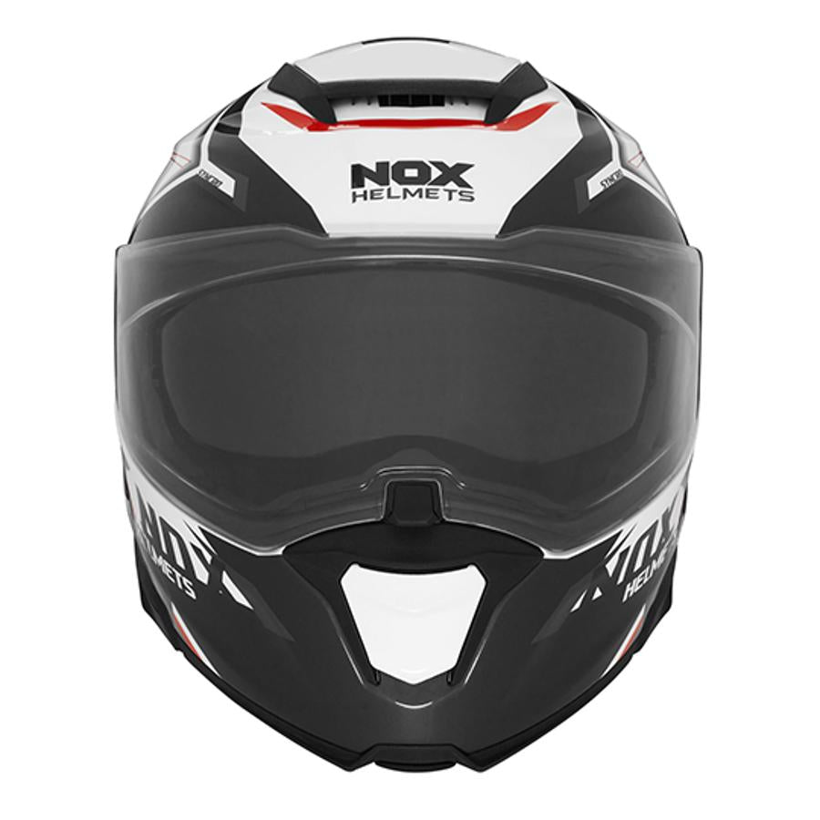 Casque Modulable Blanc et Rouge Nox N967 Synchro