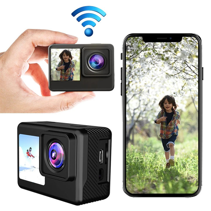 Dashcam Moto, Caméra Moto 4K, Casque, Double Objectif