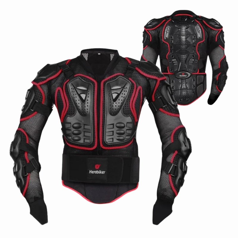 Pare Pierre Moto Noir et Rouge en Nylon et Polyester