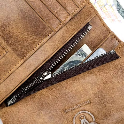 Porte Monnaie Homme Luxe en Cuir de Vachette pour Biker