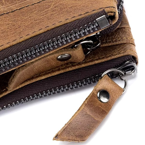 Porte Monnaie Homme Luxe en Cuir de Vachette pour Biker