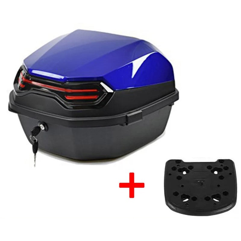 Top Case pour Moto Bleu 30l Robuste et de Qualité